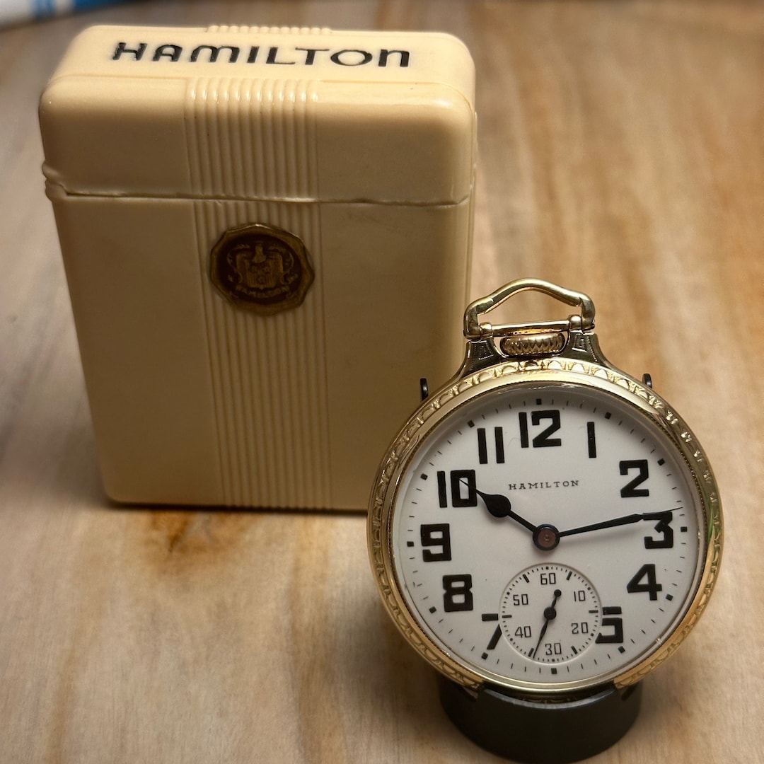 1947 Vintage Hamilton Model No.2 Pocket Watch Railroad Grade 992B 21j ...