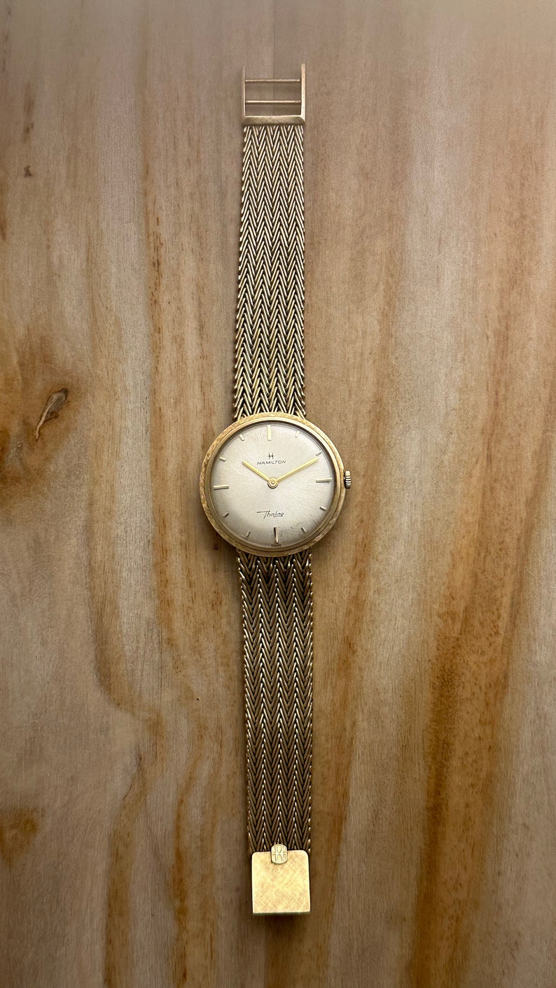 1964-1965 Hamilton Thinline 2008 Wrist Watch, With 14K Solid Gold Case ...