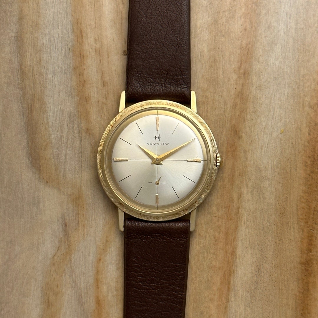1963-64 Hamilton Whitford b Wrist Watch. Solid 14K Yellow Gold Case ...