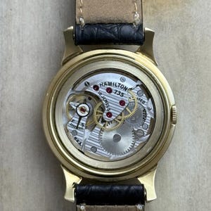 1955-57 Hamilton Storming II Solid 14k Gold Wrist Watch With Hamilton ...