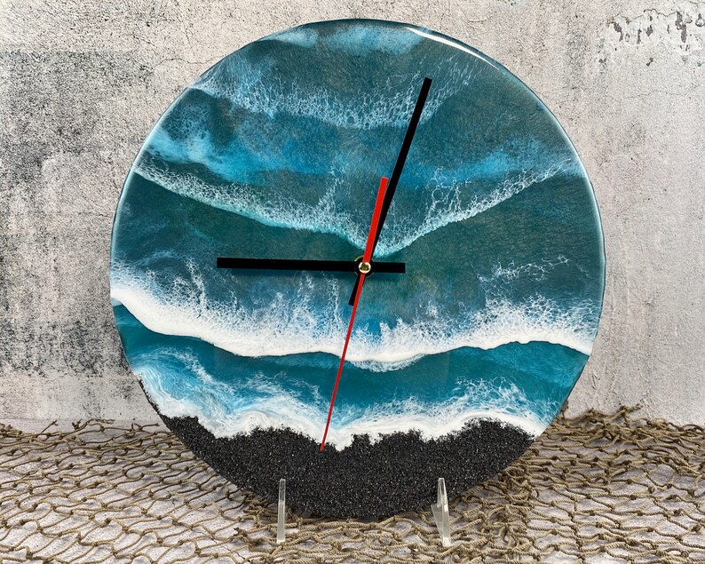 Black Sand Beach Wall Clock Tropical Ocean Beach Art - Etsy