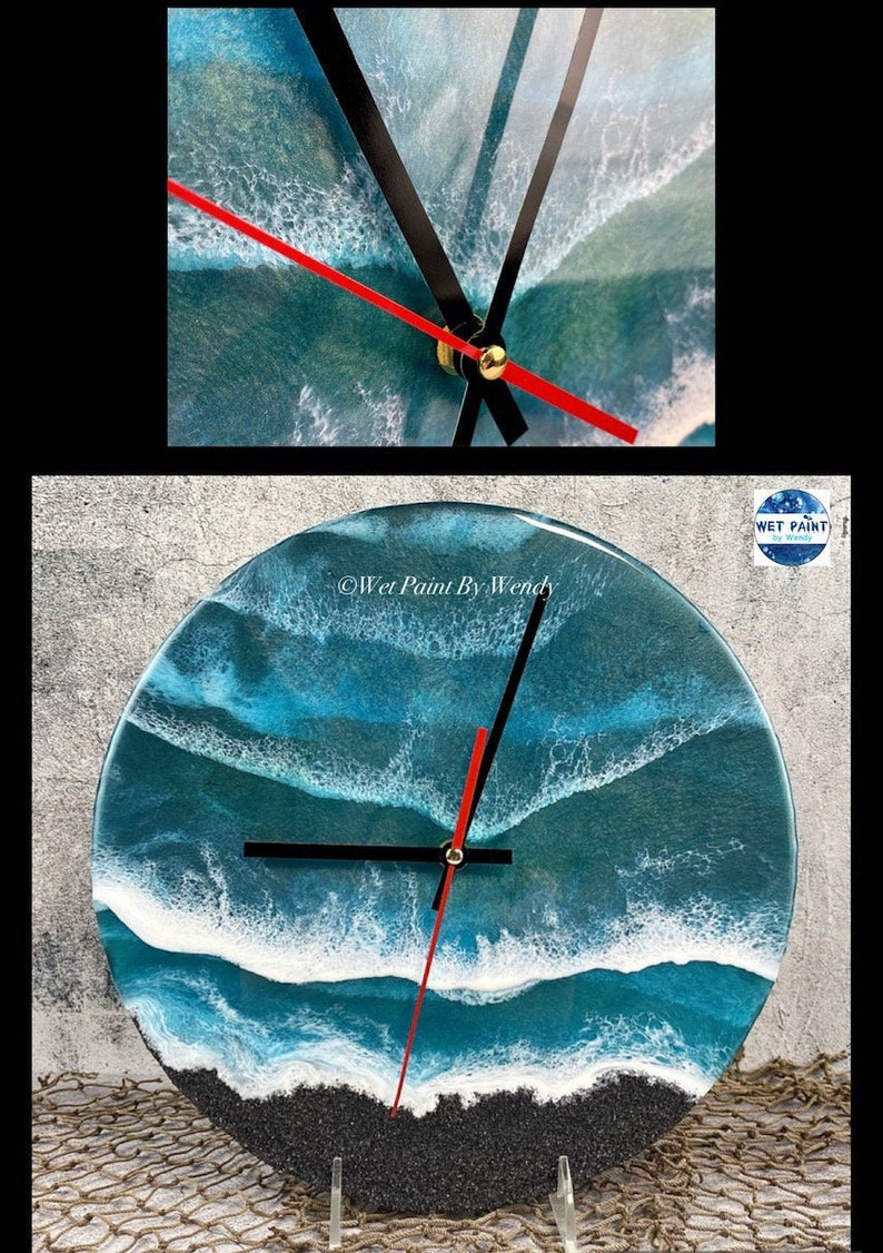 Black Sand Beach Wall Clock Tropical Ocean Beach Art - Etsy