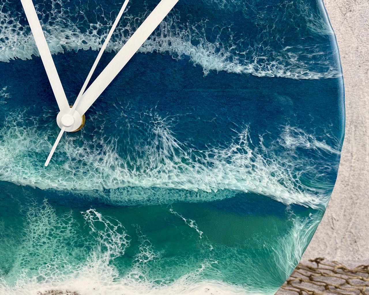 Abstract Ocean Beach Wall Clock on Vinyl Record Blue & Green | Etsy