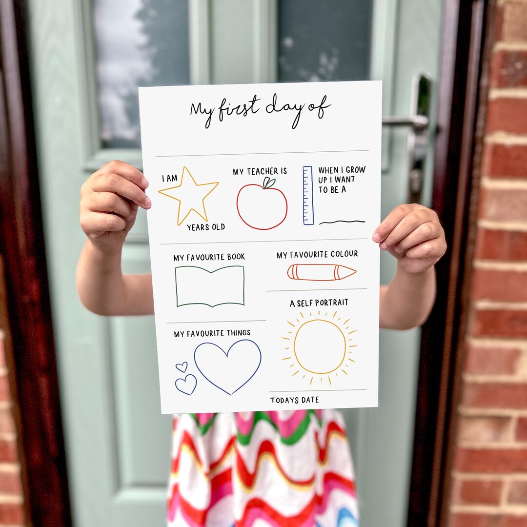 Printable First & Last Day of School Sign Digital Print Preschool Print ...