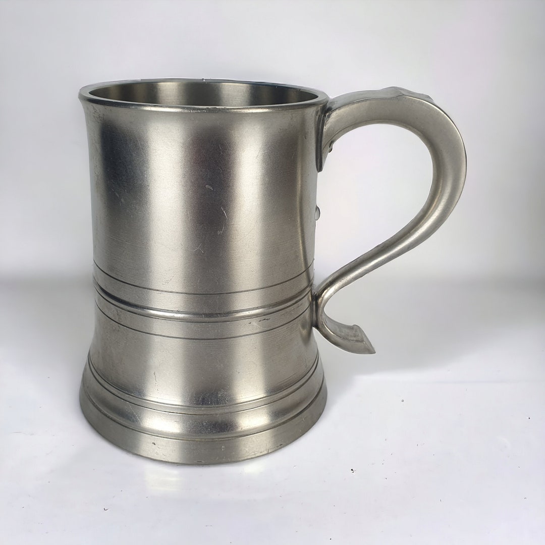 Crown and Rose Cast Pewter Tankard 12cm Tall Glass Bottom - Etsy