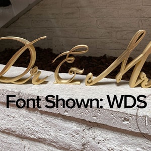 Dr and Mrs Sign, 5in. Vintage Script Sweetheart Table Decor, Wedding ...