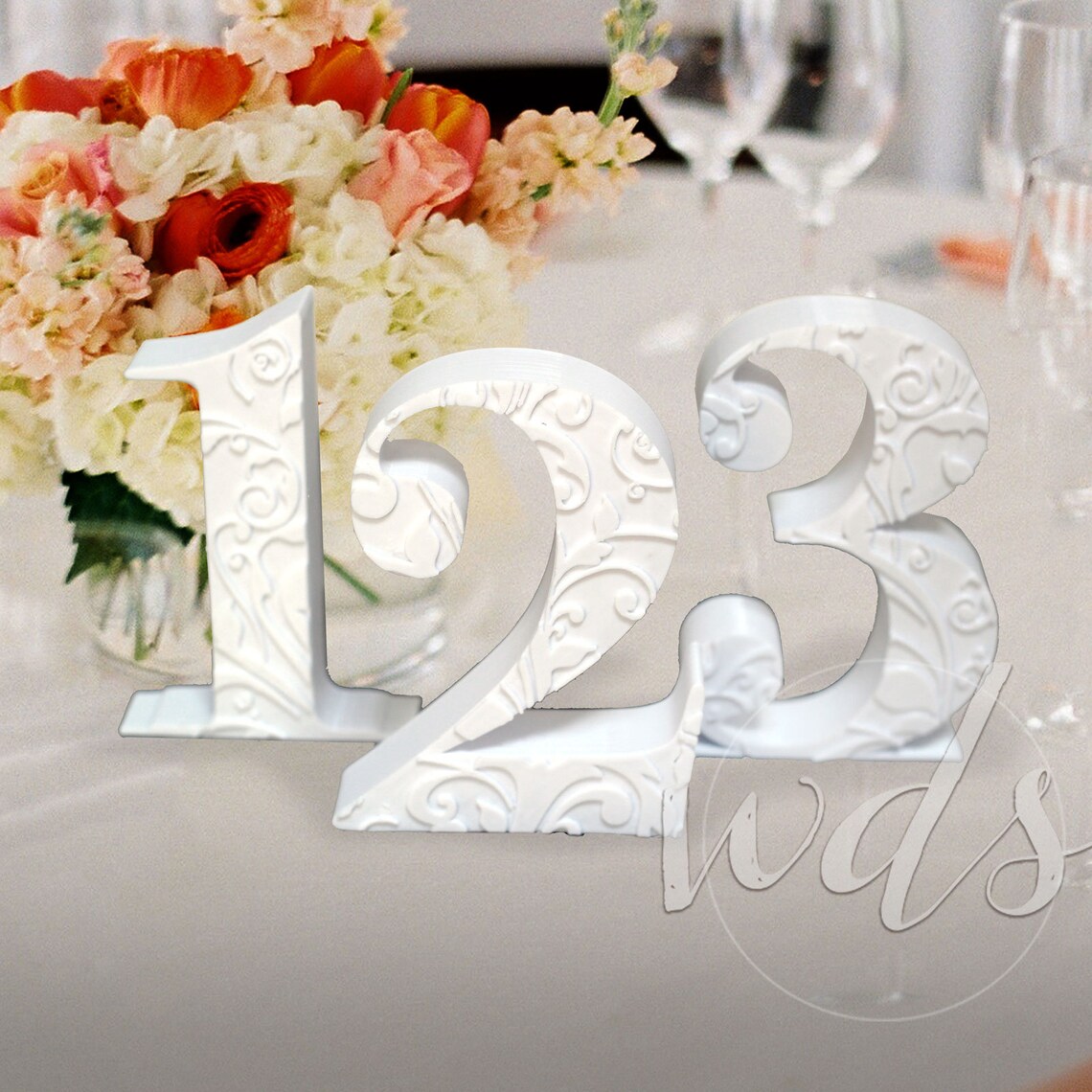 5 Floral Table Numbers Wedding Decor Elegant Floral - Etsy