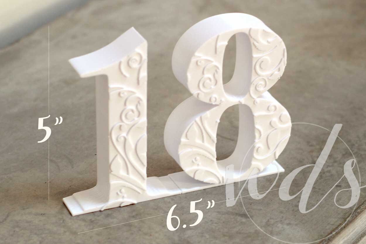 5 Floral Table Numbers Wedding Decor Elegant Floral - Etsy