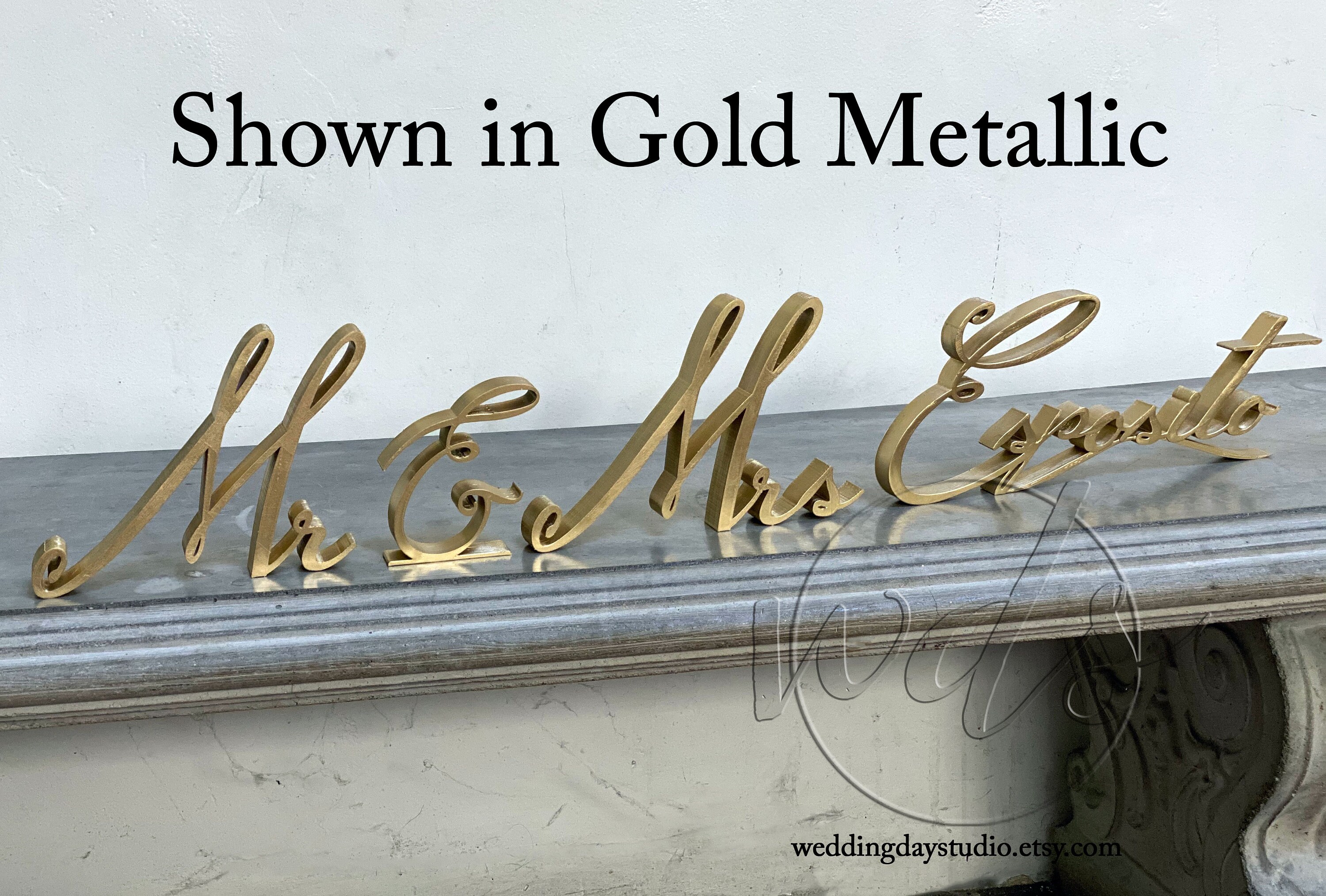 Mr & Mrs Sign 5in. Family Last Name WDS Script Sweetheart - Etsy