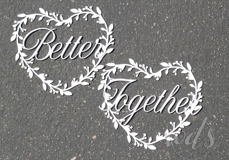 Better Together Heart Signs, 12in. Chair Sign Centerpiece Wedding ...