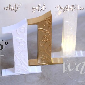 5" Floral Table Numbers Wedding Decor , Elegant Floral Vintage ...