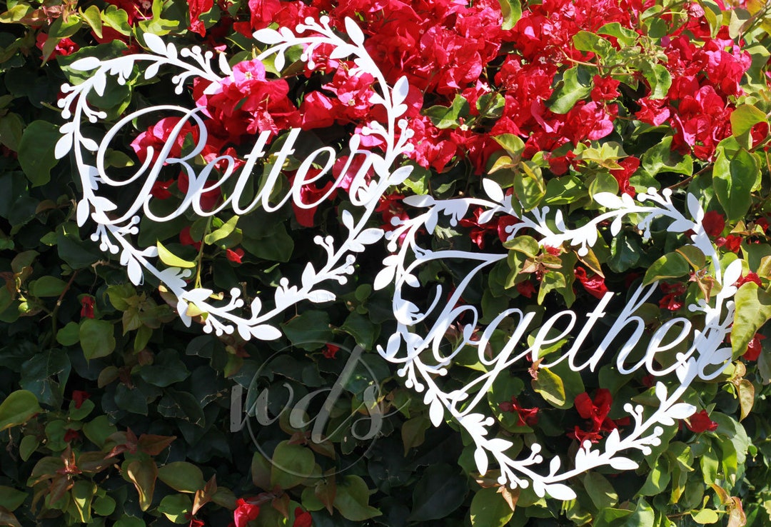 Better Together Heart Signs, 12in. , Wedding Reception Decor, Mr and ...