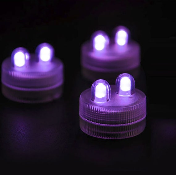 3 Dual-brite LED Lavender Purple Tealights set of 3 for Mr | Etsy