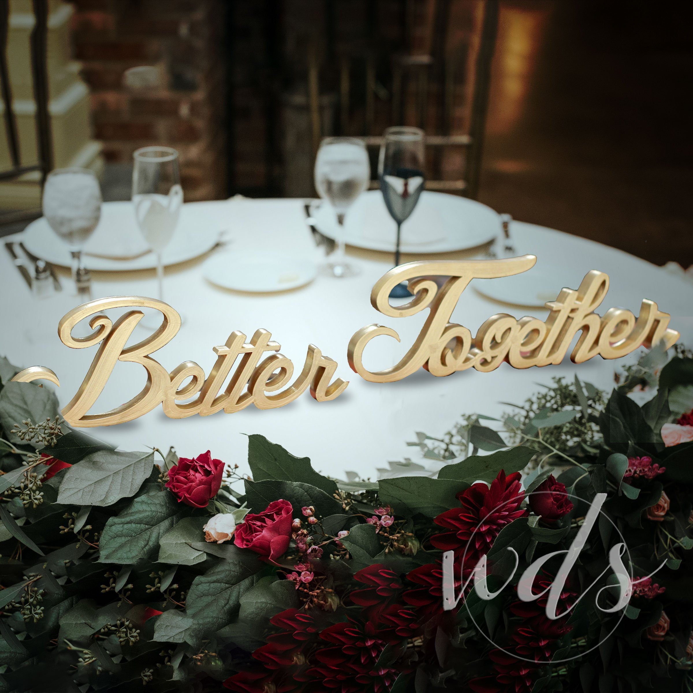 Better Together Sign Sweetheart Table 5 or 3 | Etsy