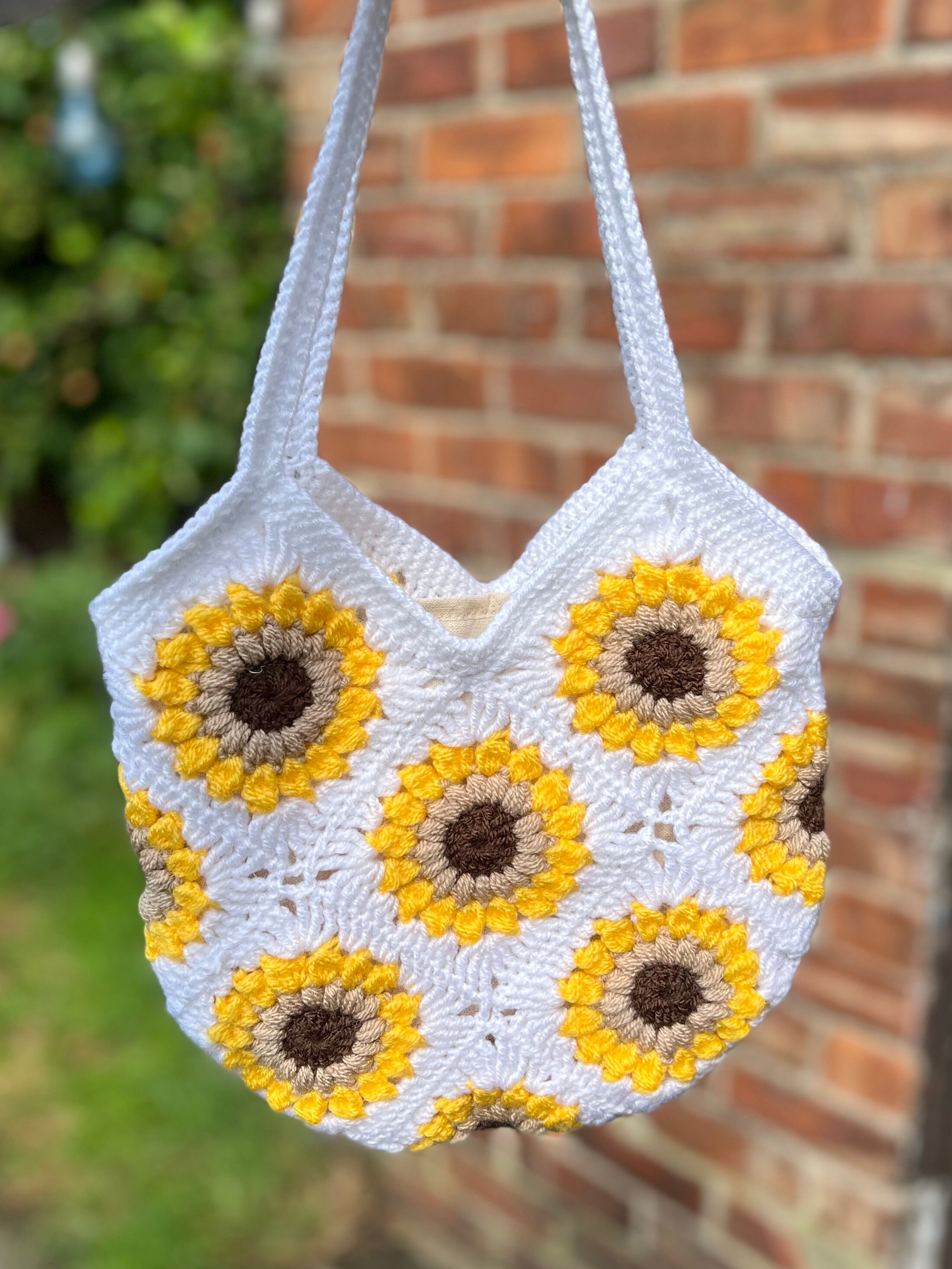 Handmade Crochet Flower Granny Square Bag - Etsy