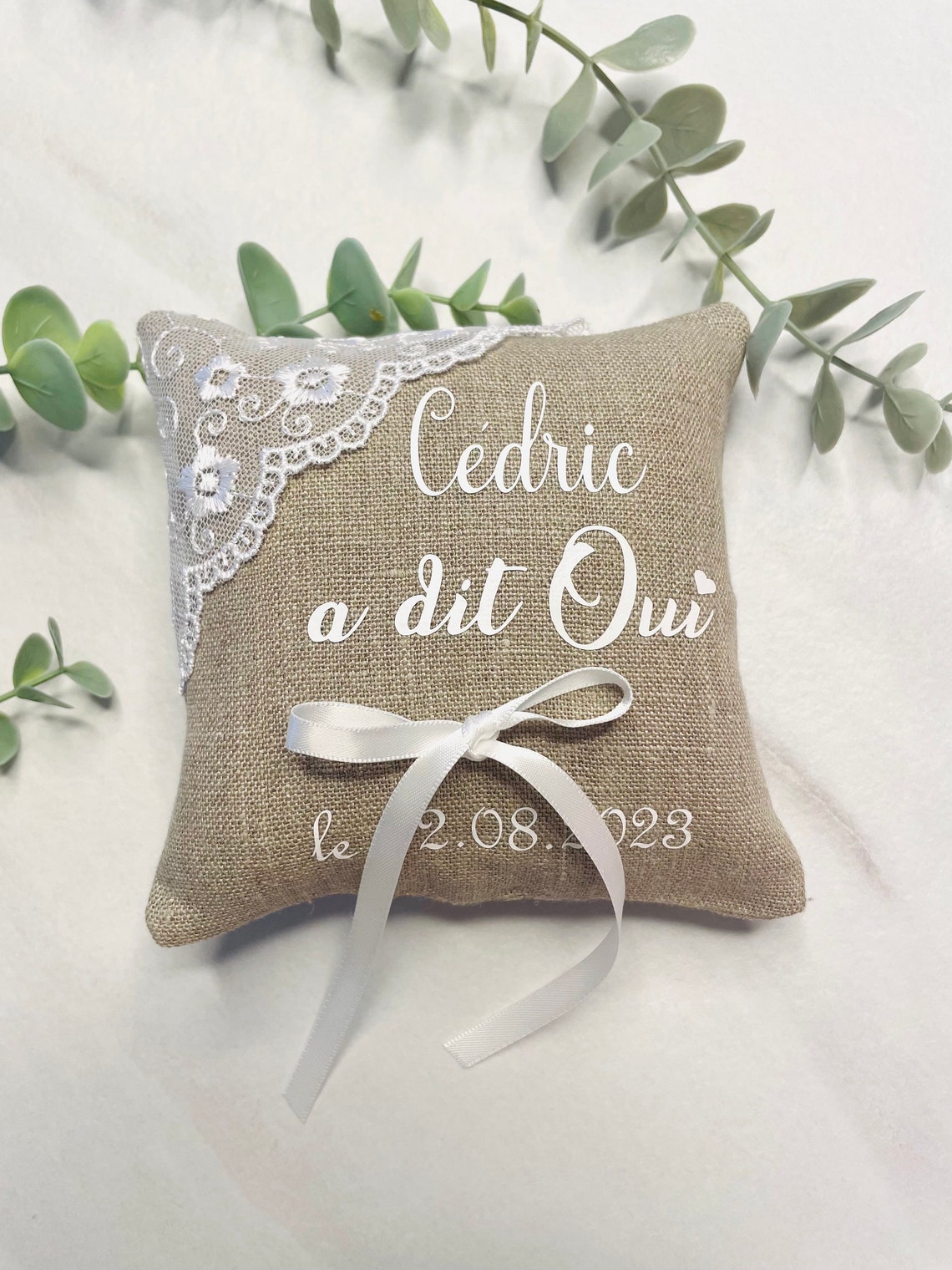 Customizable Boho Wedding Ring Cushions With First Name “said Yes” - Etsy
