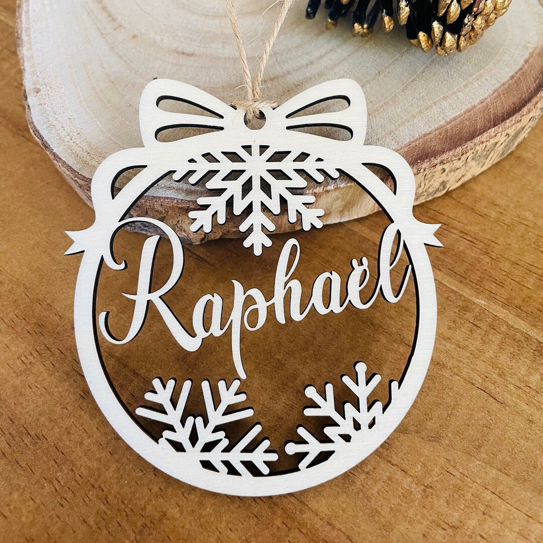 Personalizable Wooden Christmas Ball First Name to Hang on the - Etsy