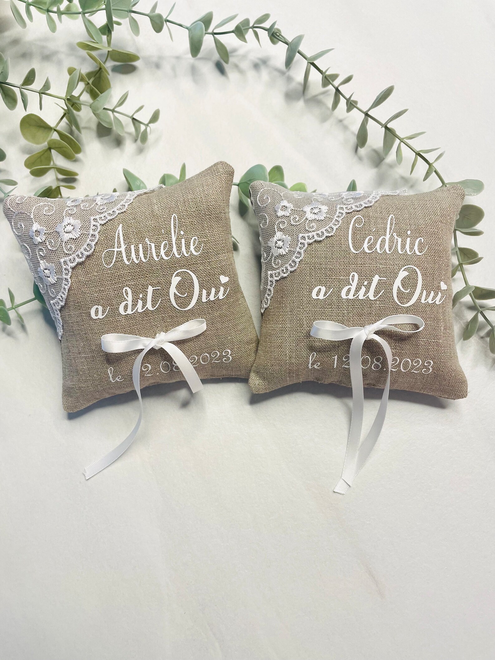 Customizable Boho Wedding Ring Cushions With First Name “said Yes” - Etsy