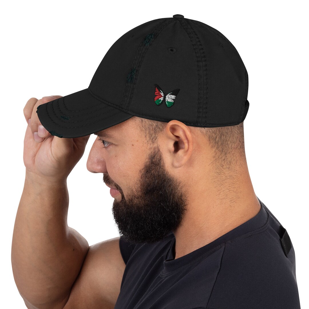 Butterfly Embroidery Hat, Palestine Flag, Butterflies, Falasteen ...