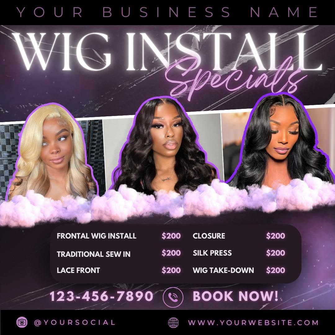 Hair Special Flyer, Hair Salon Wig Sale Price List, Bookings Available ...