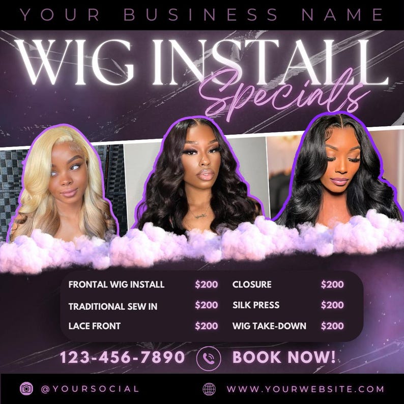 Hair Special Flyer, Hair Salon Wig Sale Price List, Bookings Available ...