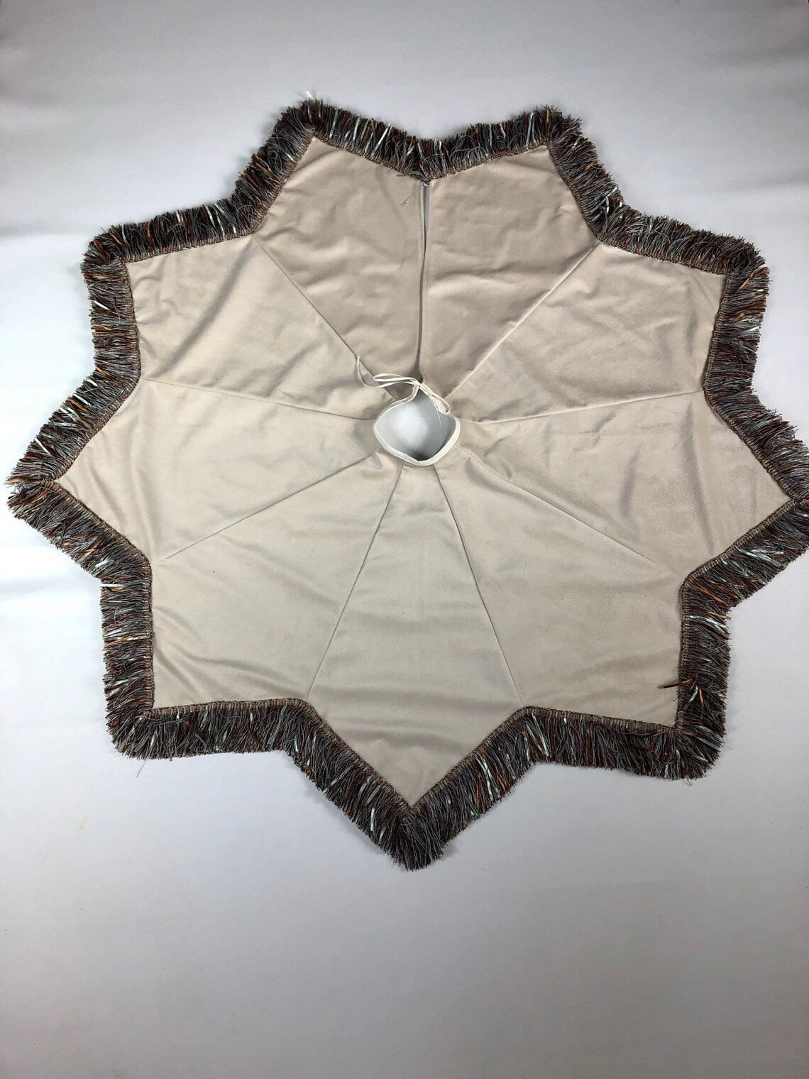 Beige Suede With Trim Tree Skirt /country Christmas Tree Skirt - Etsy