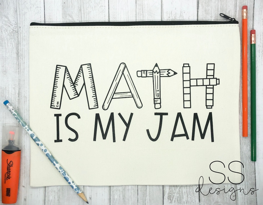 Math is My Jam Jumbo Pouch // Math Teacher Pouch // Jumbo Pen Pouch ...