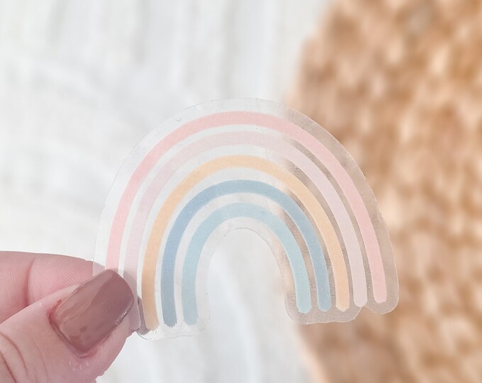 Transparent Pastel Rainbow Vinyl Waterproof Sticker Laptop - Etsy