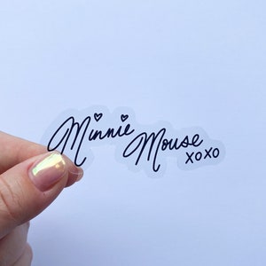 Minnie Mouse Autograph Disney Transparent Vinyl Waterproof Stickers Car ...