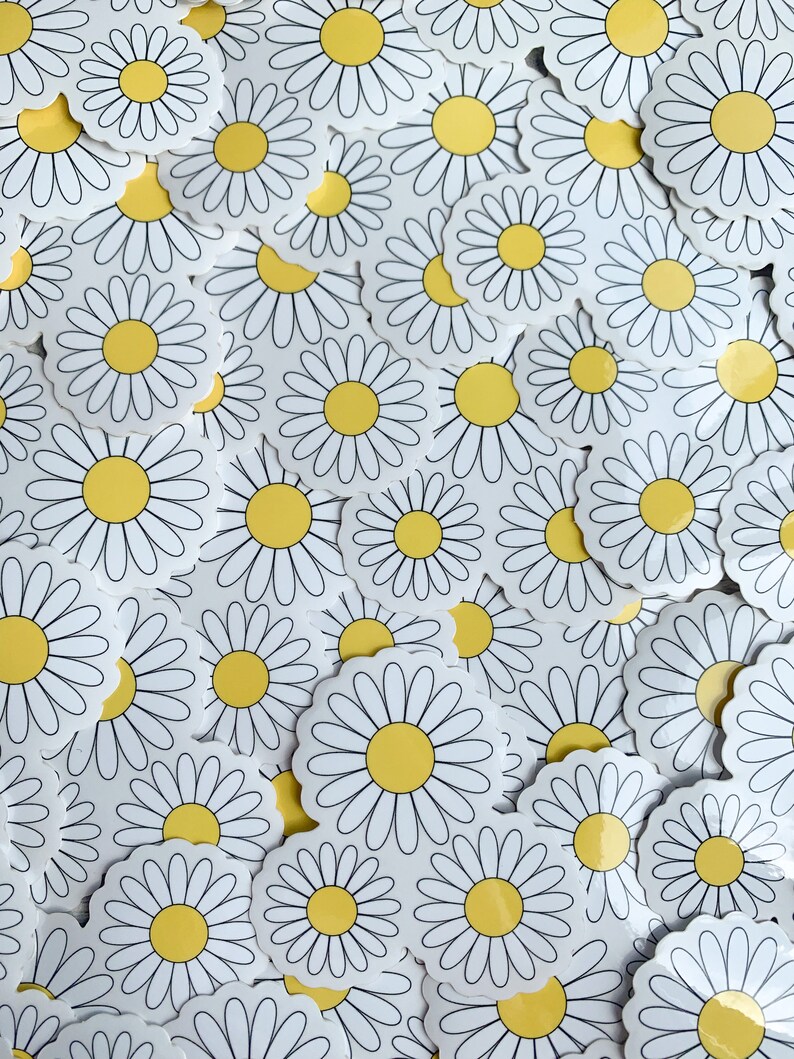 Transparent Daisy Vinyl Waterproof Sticker Laptop Sticker Car - Etsy