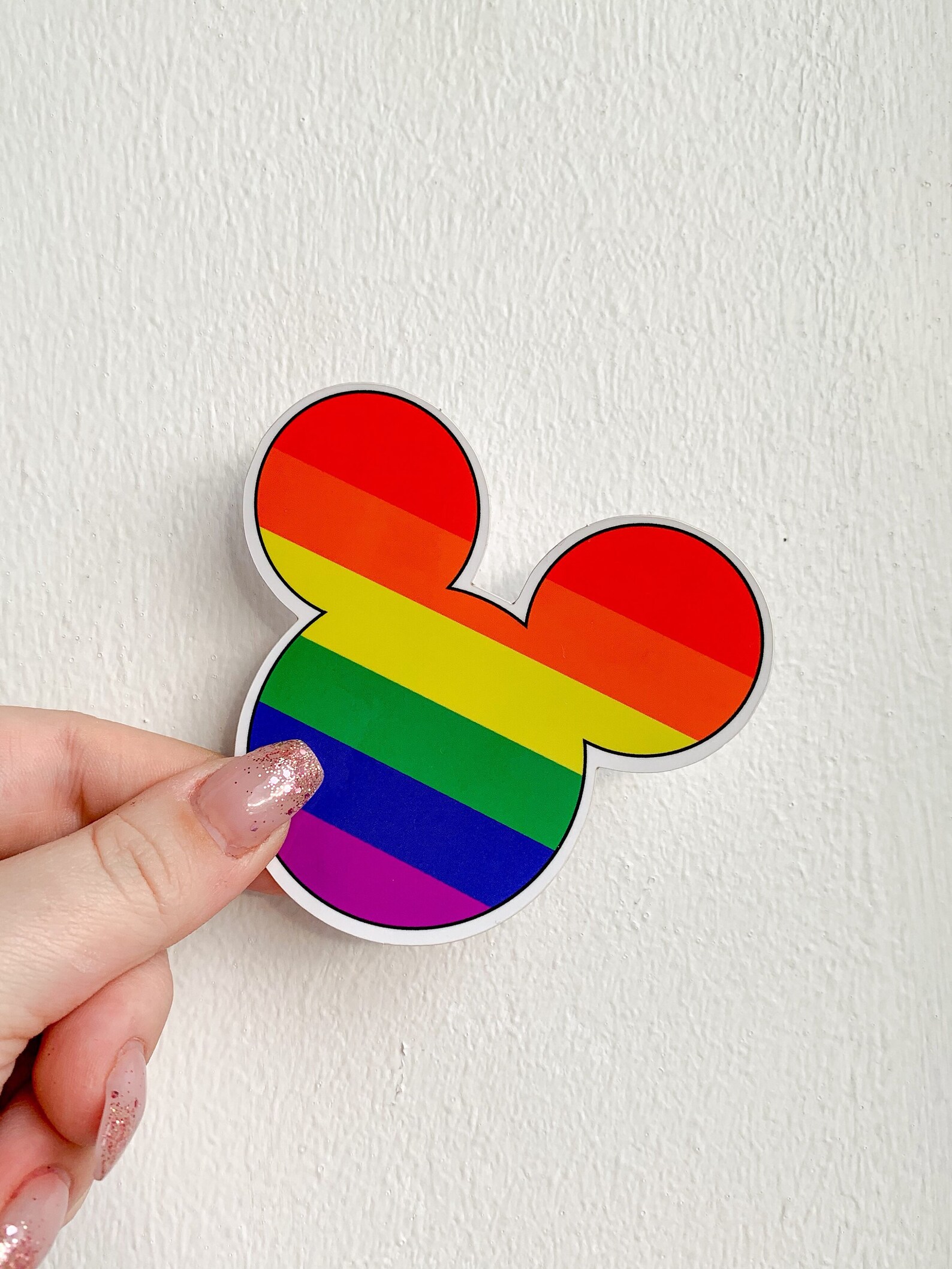 Pride waterproof Mickey Mouse Rainbow Waterproof Decal Vinyl | Etsy