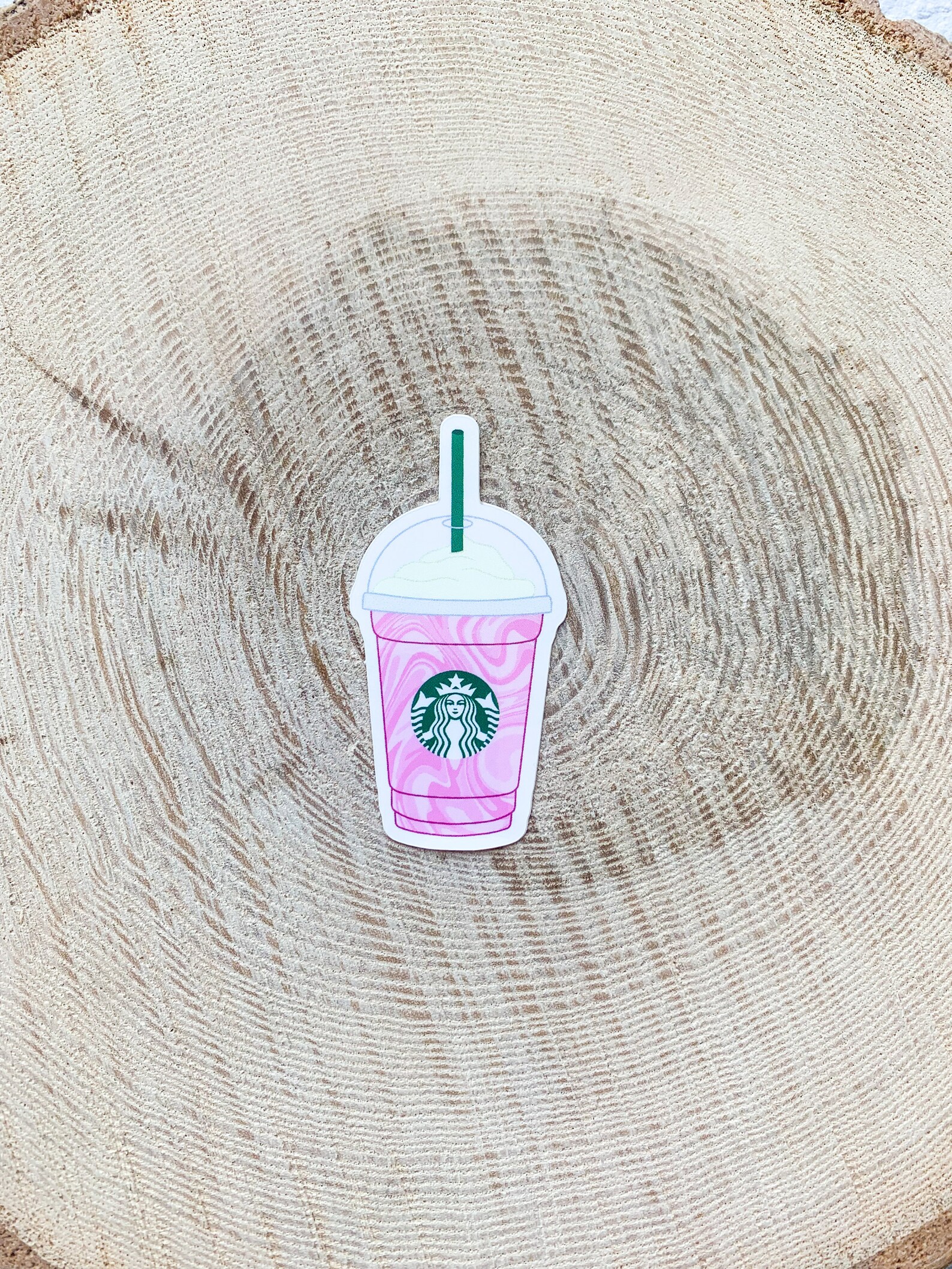 Mini Starbucks Waterproof Frappe Sticker Pink vinyl stickers | Etsy