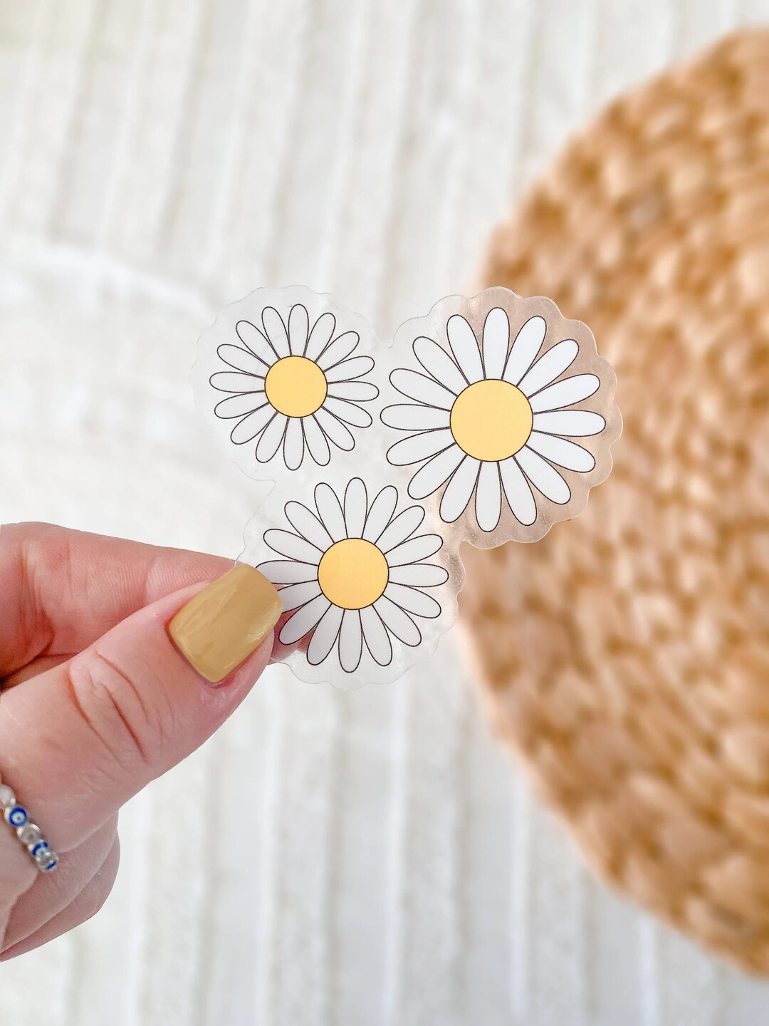 Transparent Daisy Vinyl Waterproof Sticker Laptop Sticker Car Decal ...