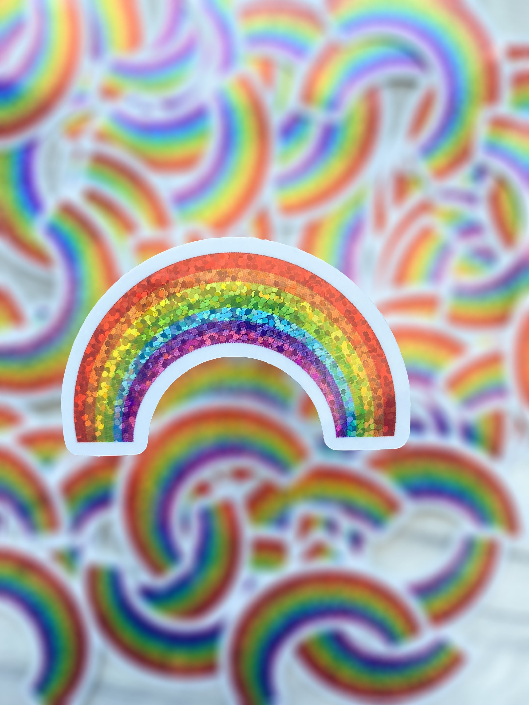 Waterproof Holographic Rainbow Glitter Vinyl Sticker Decal Car Bumper ...