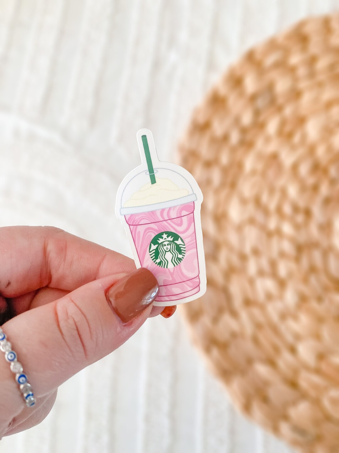 Mini Starbucks Waterproof Frappe Sticker Pink Vinyl Stickers - Etsy