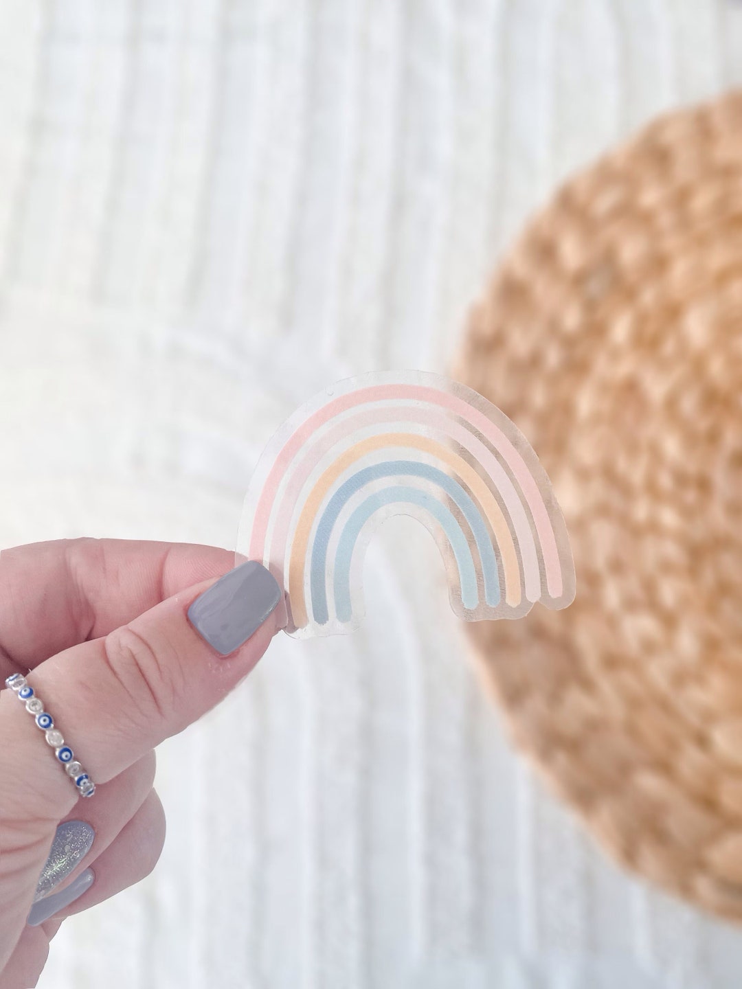 Transparent Pastel Rainbow Vinyl Waterproof Sticker Laptop Sticker Car ...