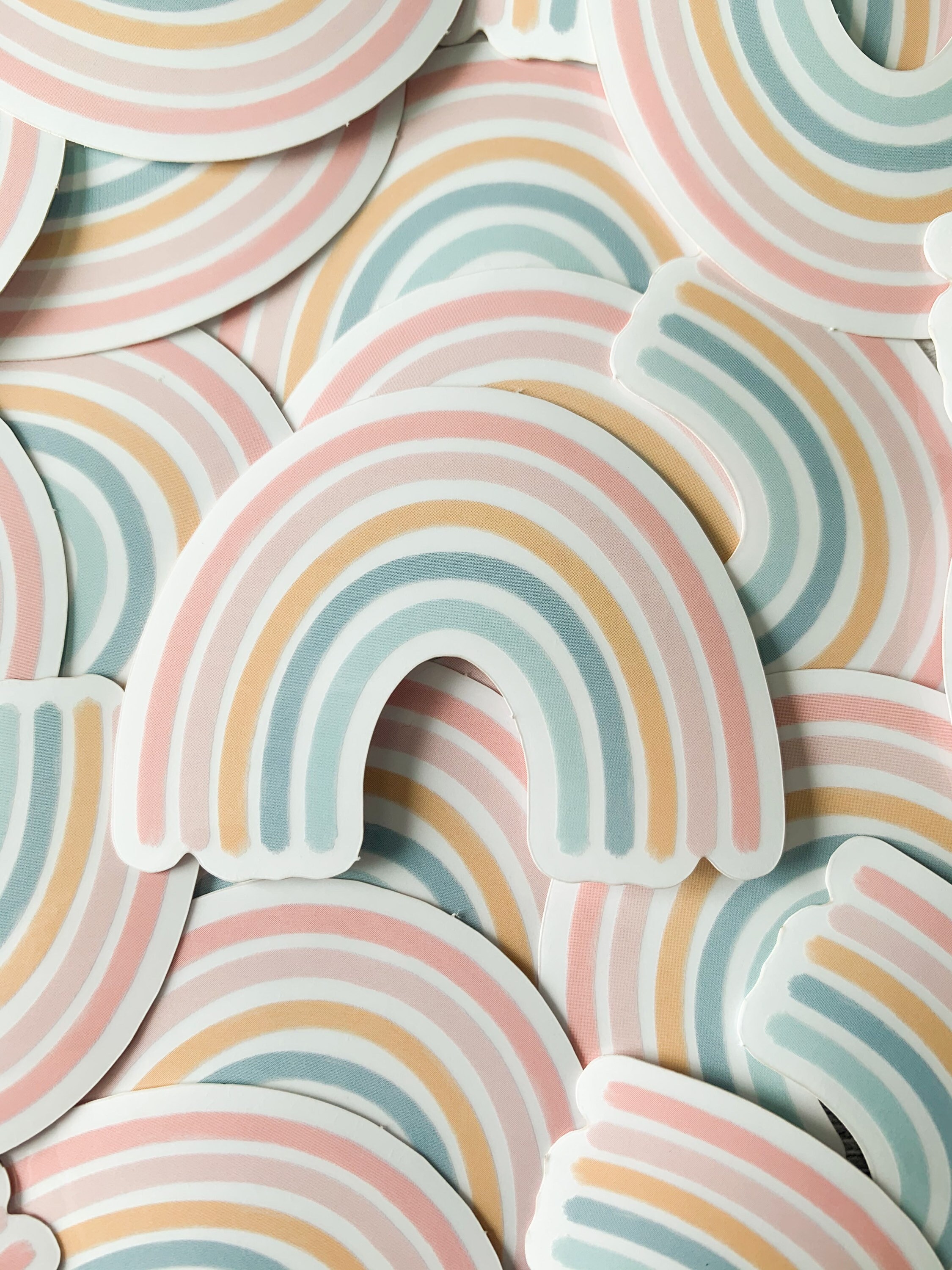 Transparent Pastel Rainbow Vinyl Waterproof Sticker Laptop Sticker Car ...