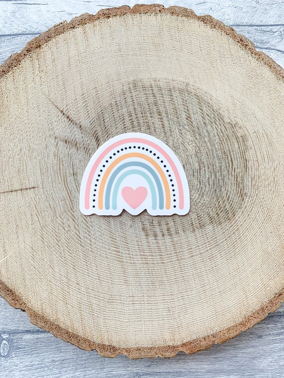 Stickers, Labels & Tags Pastel Rainbow Waterproof Dotty Rainbow Sticker ...