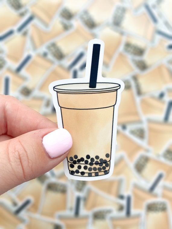 Boba Bubble Tea Vinyl Waterproof Sticker Laptop Sticker Car | Etsy