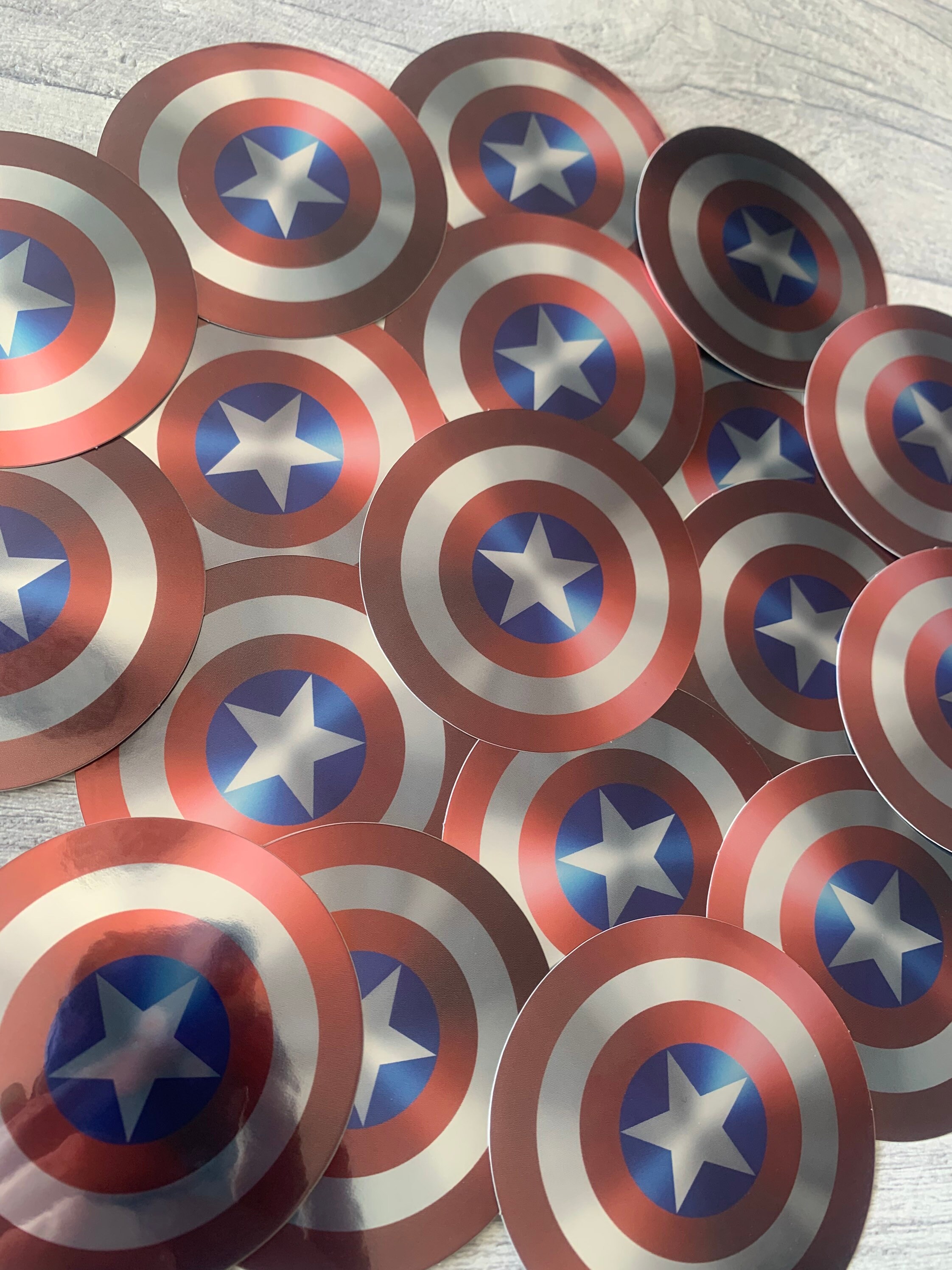 Waterproof Captain America Shield Marvel Cap Vinyl Sticker | Etsy