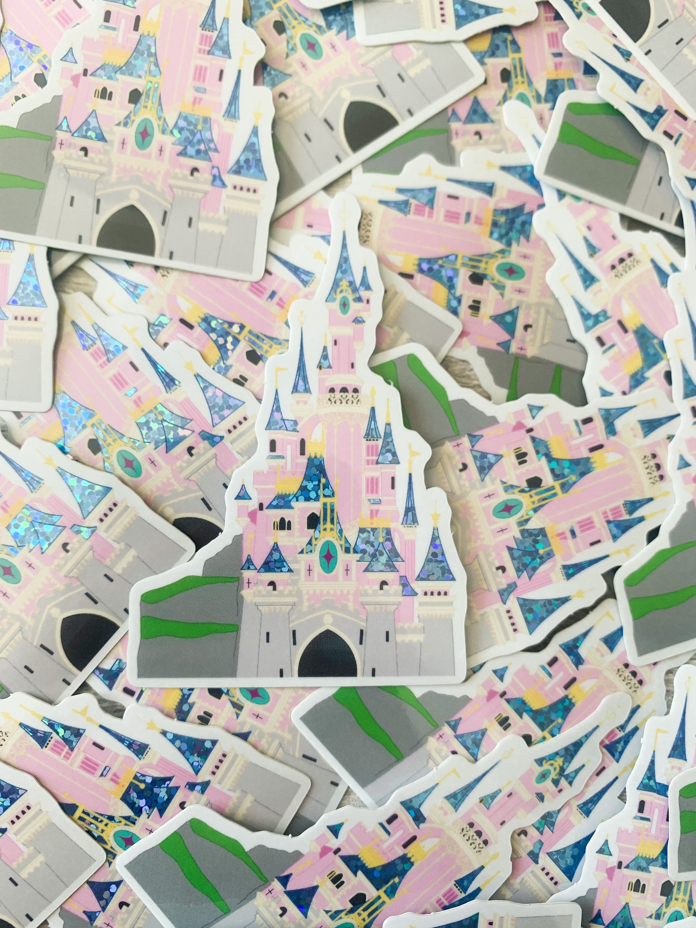 Disneyland Paris Castle Glitter Vinyl Sticker Waterproof | Etsy