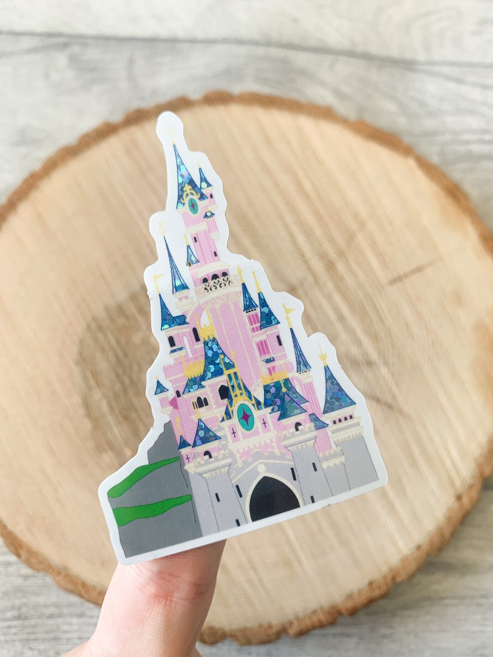 Disneyland Paris Castle Glitter Vinyl Sticker Waterproof | Etsy