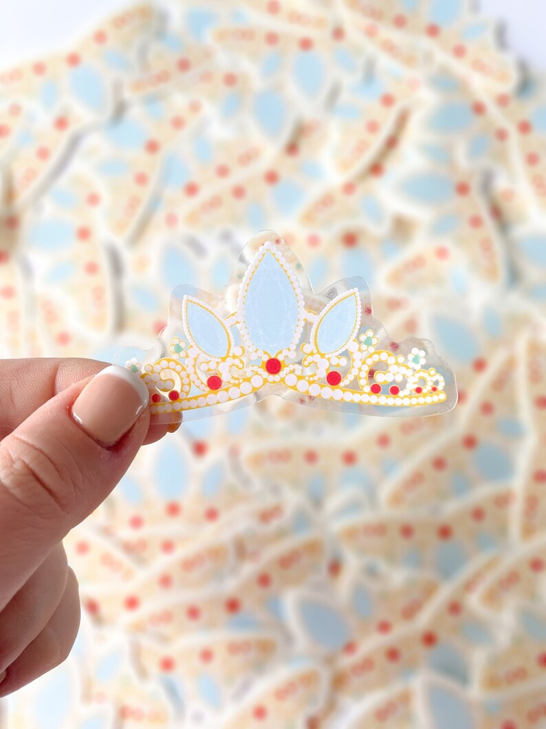 Rapunzel Tangled Crown Tiara Transparent Vinyl Waterproof Sticker ...