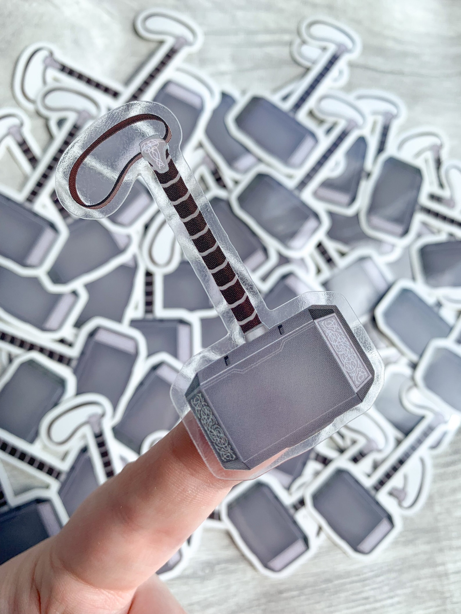 Transparent Thor Hammer Mjölnir Waterproof Sticker Laptop Sticker Car ...