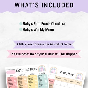 Baby's First Foods Checklist | Weaning Chart | Baby Led Weaning ...