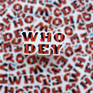 Who Dey Cincinnati Bengals Vinyl Waterproof Football Sticker Laptop ...
