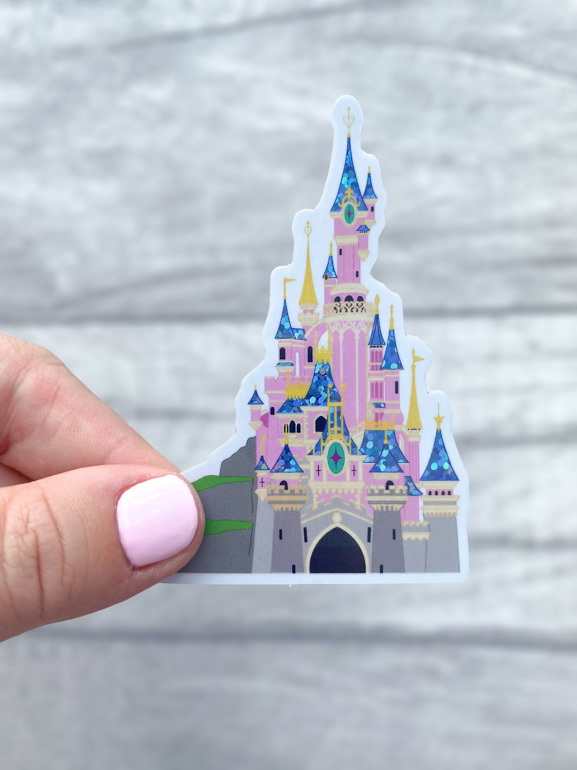 Disneyland Paris Castle Glitter Vinyl Sticker Waterproof - Etsy