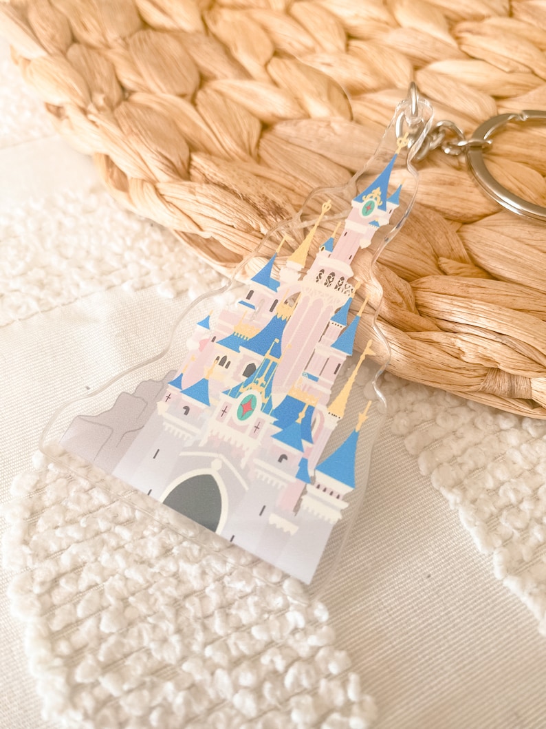 Disneyland Paris Castle Double Sided Acrylic Keychain 3in - Etsy