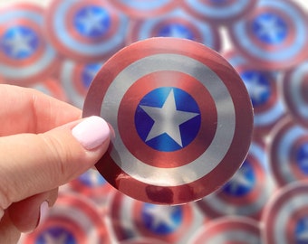 Vinyl Captain America Sticker - Etsy