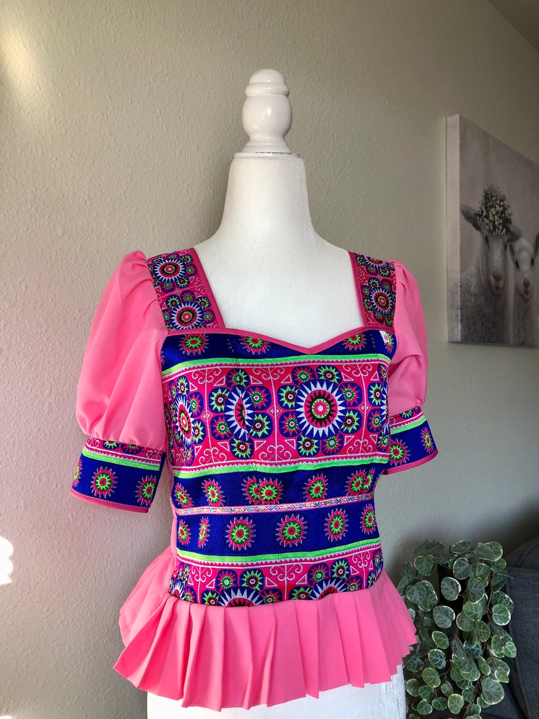 Hmong Woman Top Short Sleeve/ Hmong Woman Clothes/gift for Her/hmong ...